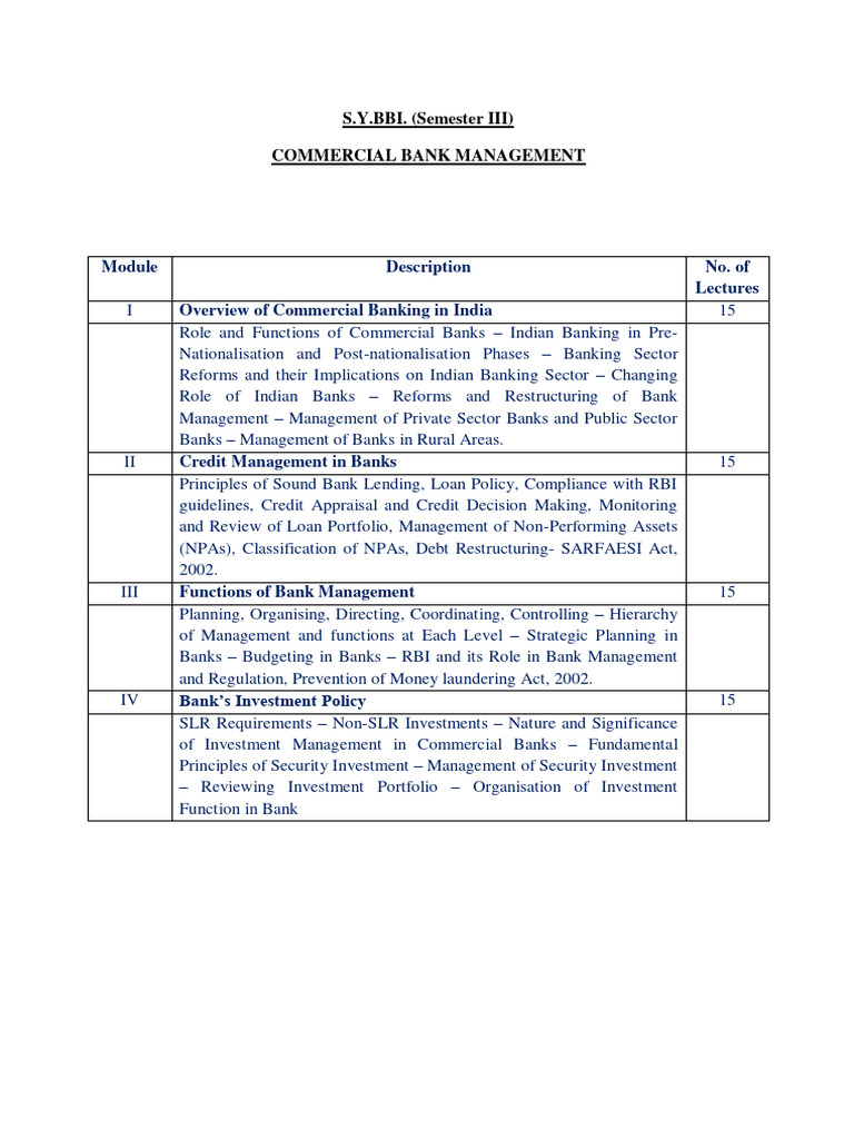 SYBBI-Commercail Bank 2 | PDF | Reserve Bank Of India | Banks