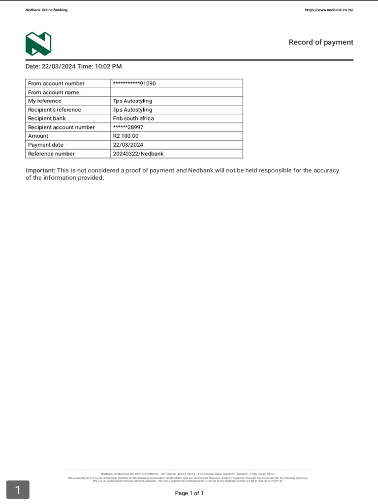 Payment Notification | PDF