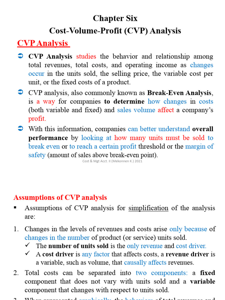 Ch-6 CVP Analisis ppt | PDF | Management Accounting | Financial Accounting