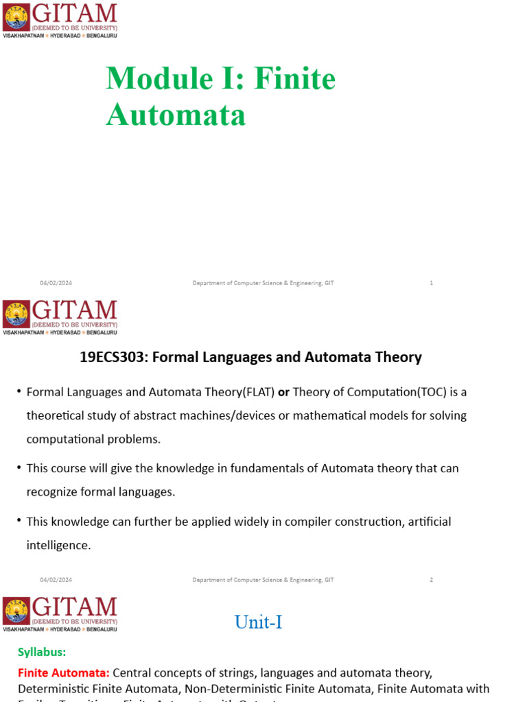 Flat Unit1 | PDF | Theoretical Computer Science | Mathematics