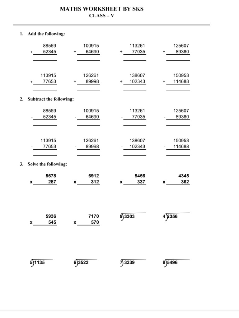 Worksheet by SKS | PDF