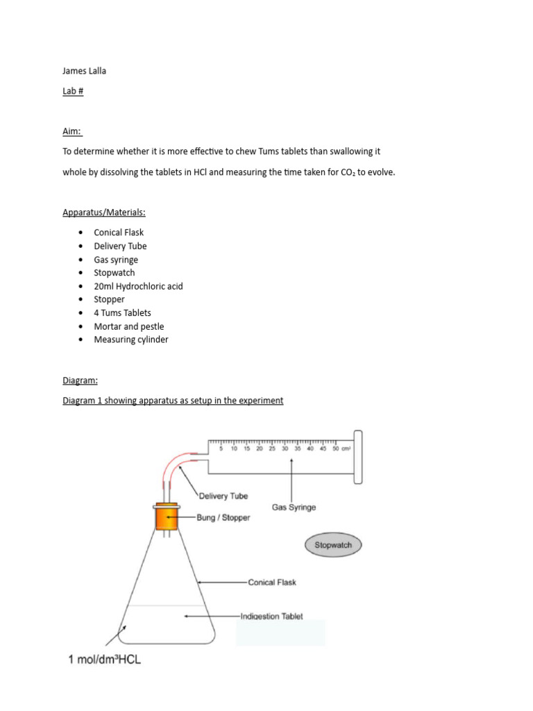 Laaaaaaab Rrratttetetteetet HCL | PDF | Hydrochloric Acid | Carbon Dioxide