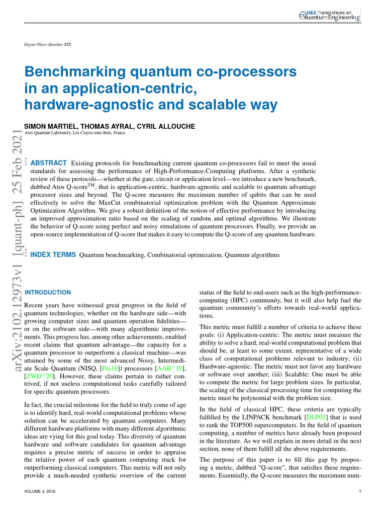 QScore by ATOS | PDF | Quantum Computing | Theoretical Computer Science