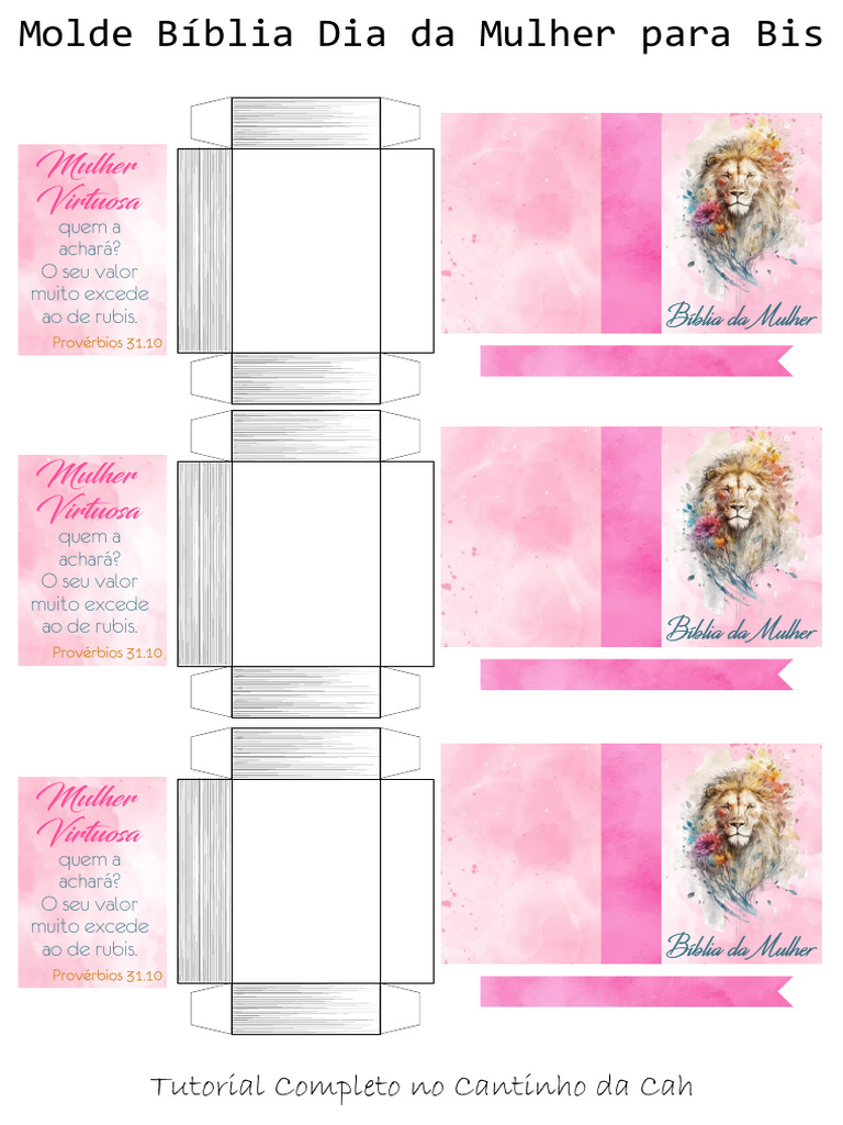 Molde Bíblia Dia da Mulher para Bis Rosa | PDF