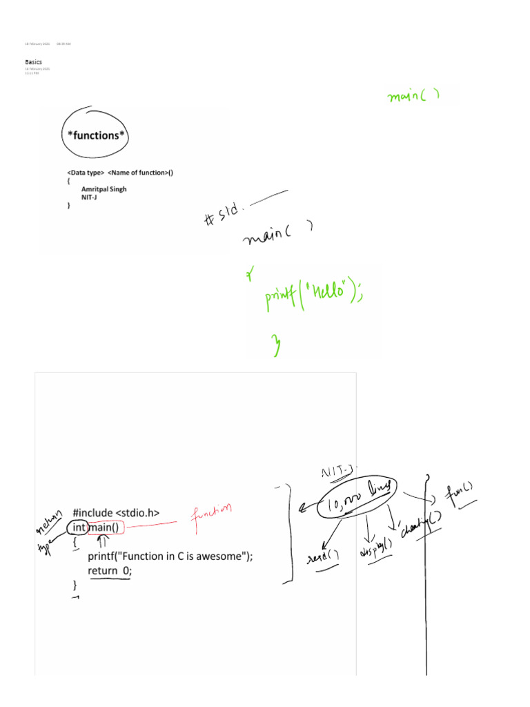 Class Notes - Function, Pointer, Strings | PDF Class Notes - Function, Pointer, Strings | PDF
