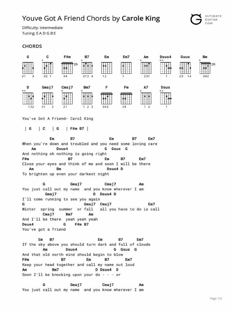 Youve Got A Friend Chords | PDF
