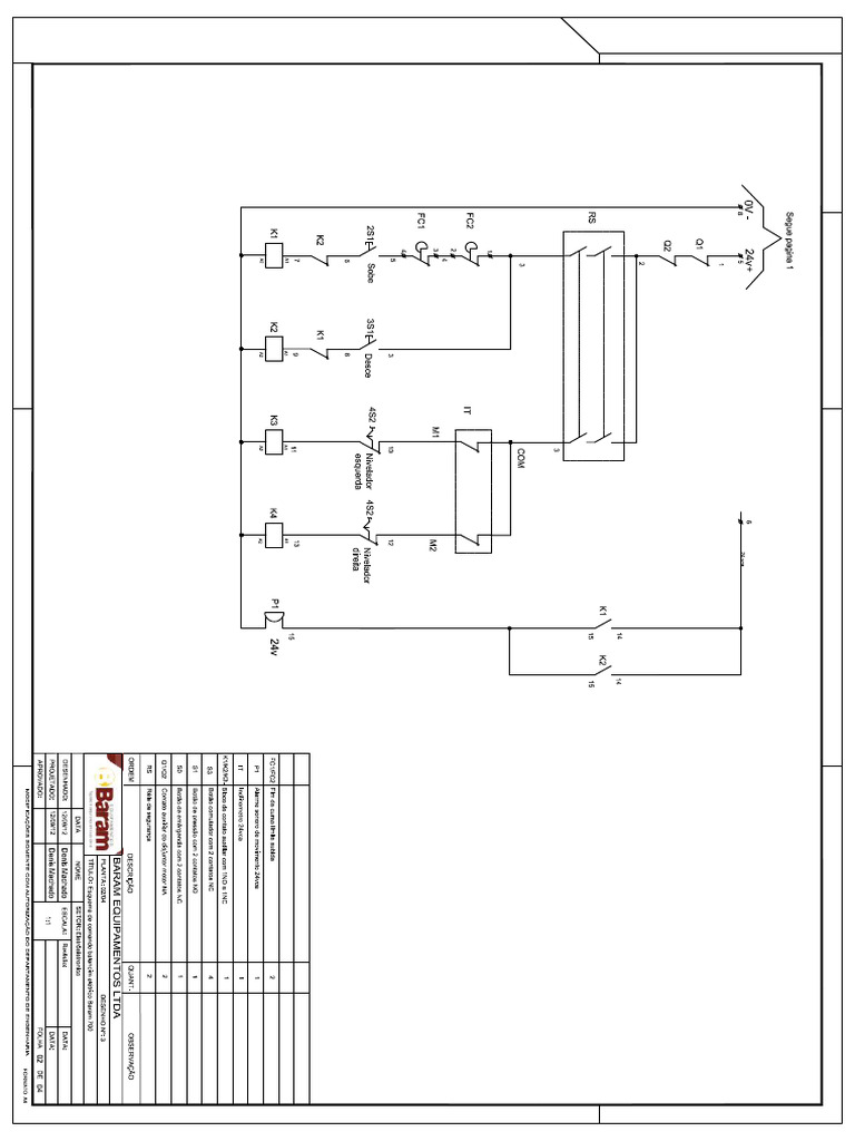 Esquema de comando balancim elétrico Baram 700 desenho 3 | PDF