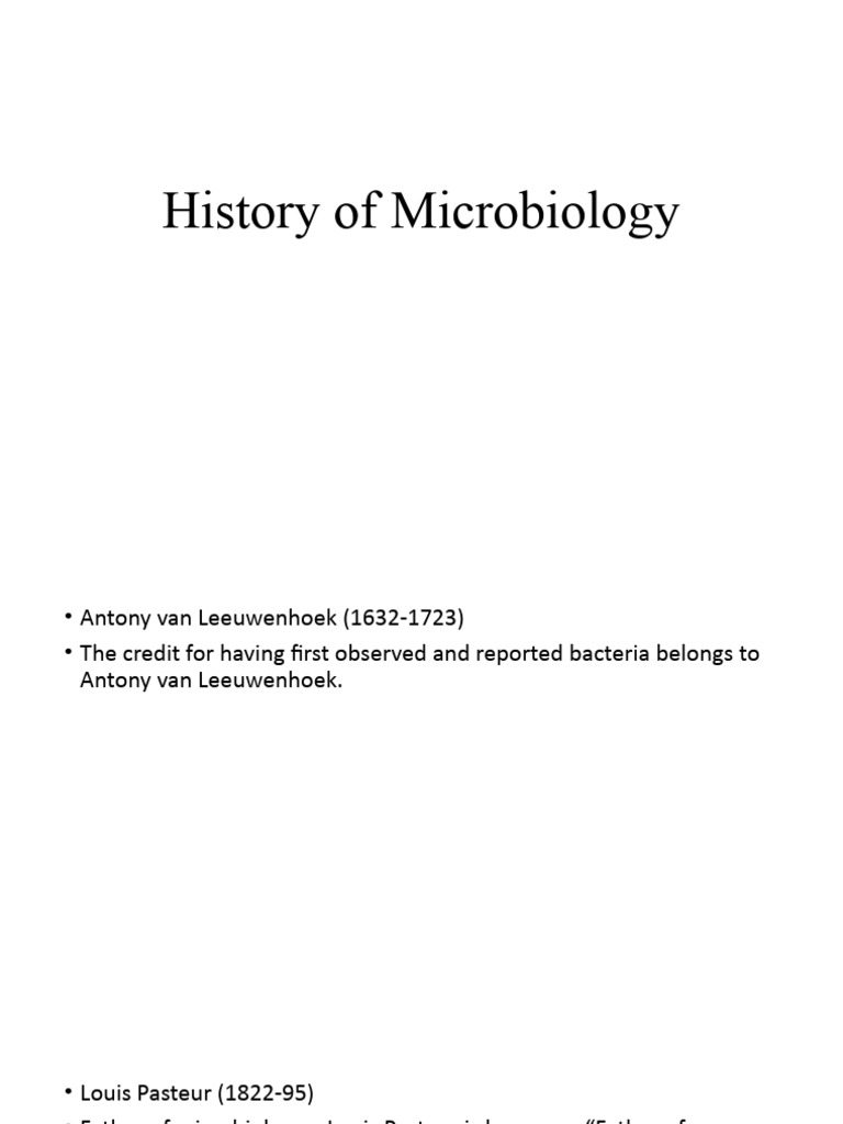 Key Figures in Microbiology History | PDF