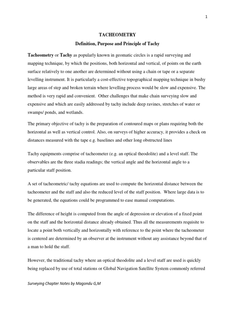 Tacheometry for Surveyors | PDF | Surveying | Metrology