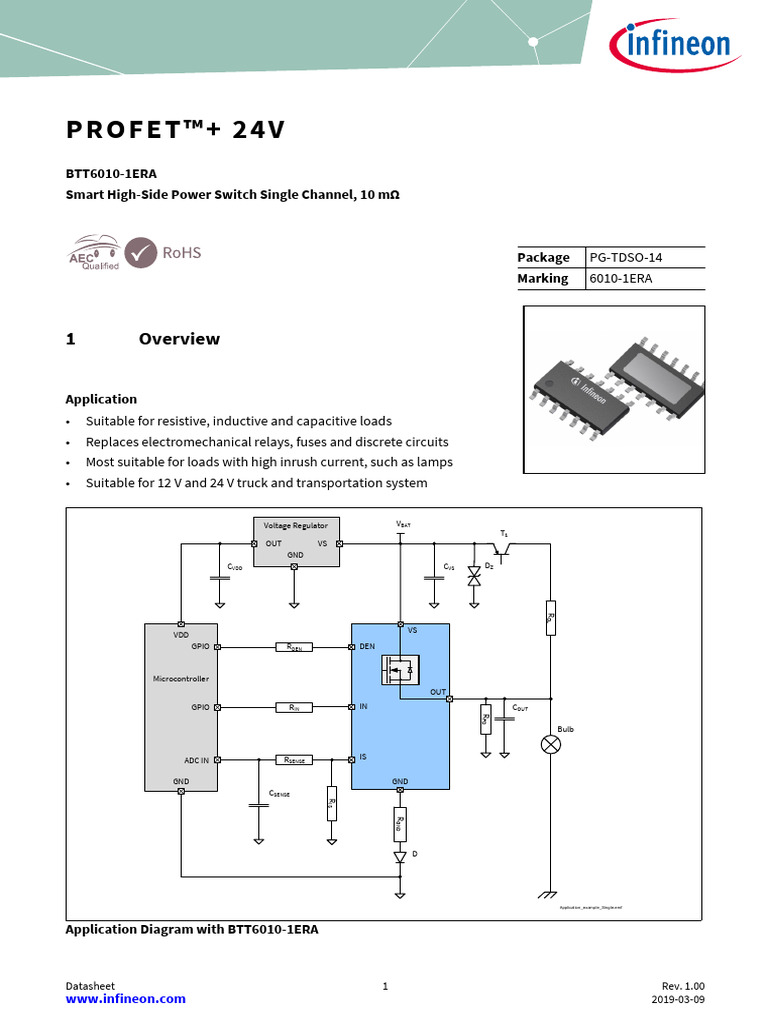 Dgdlinfineon BTT6010 1ERA DS v01 00 en - Pdffileid #Page11 | PDF | Mosfet | Electromagnetism