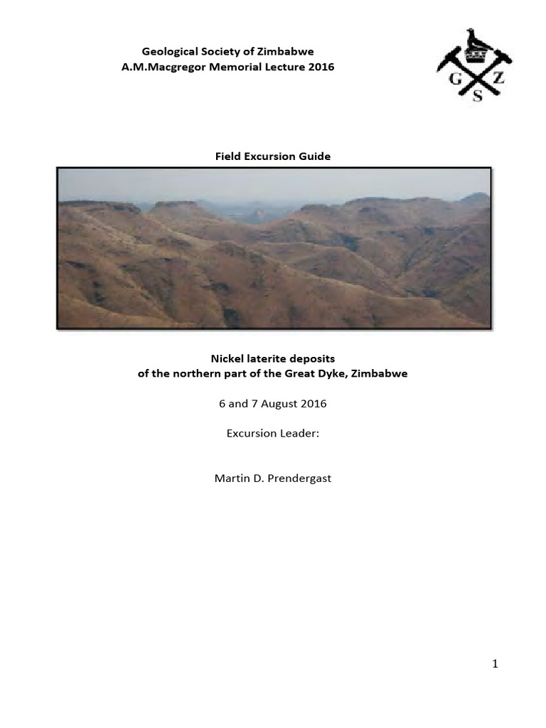 GreatDyke Ni-Laterite FIeldTrip-August2016 + Maps | PDF | Petrology ...
