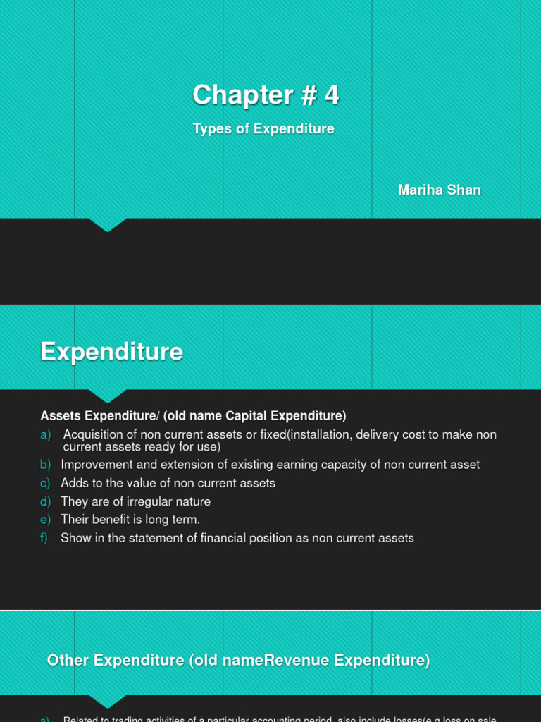 Types of Expenditure in Accounting | PDF