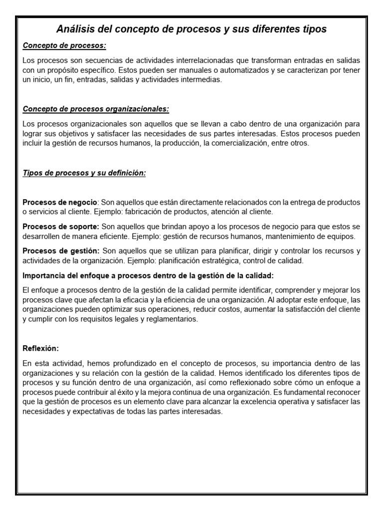 Análisis Del Concepto de Procesos y Sus Diferentes Tipos | PDF ...