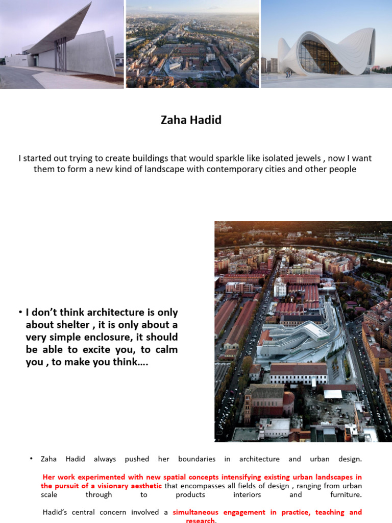 Zaha Hadid's Architectural Vision | PDF