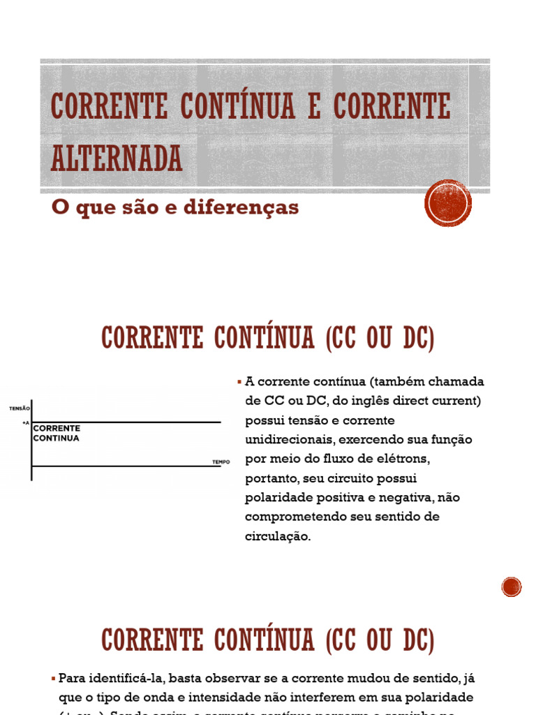 8 Corrente Continua Corrente Alternada Pdf Corrente Direta