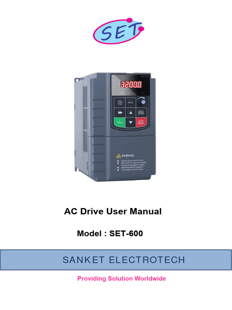 SET 600 Series User Manual | PDF | Power Inverter | Electric Motor