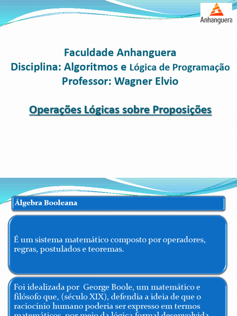 04 Operacoes Logicas Proposicoes 2023-03-06 | PDF | Lógica matemática ...