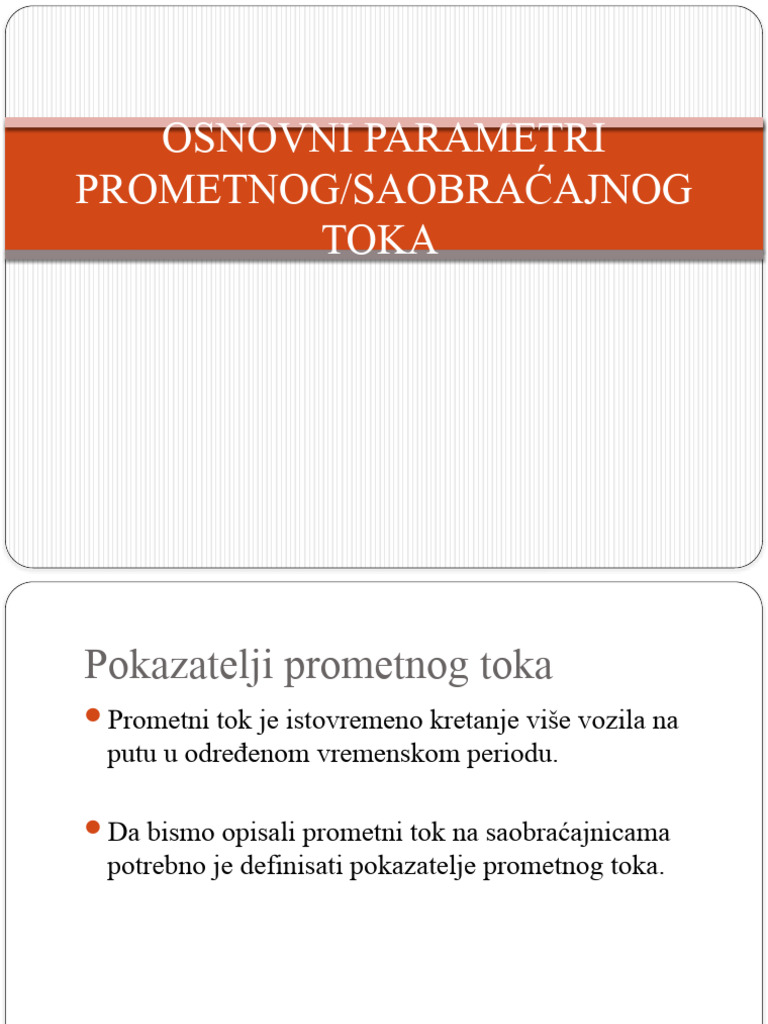 Osnovni Parametri Prometnog | PDF
