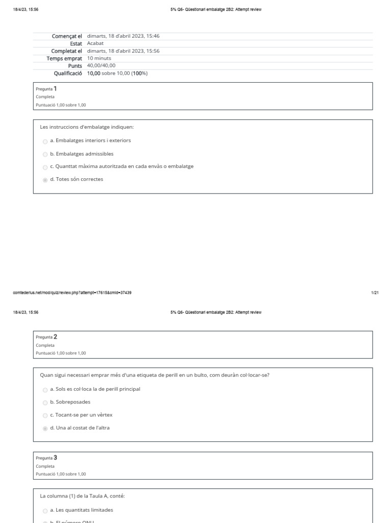 5% Q6 - Qüestionari Embalatge 2B2 - Attempt Review | PDF