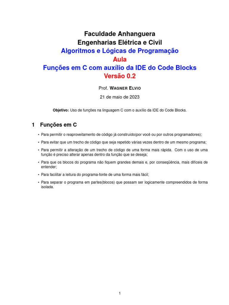 2301 111 101 Funcoes - C | PDF | Raiz quadrada | Programação de ...
