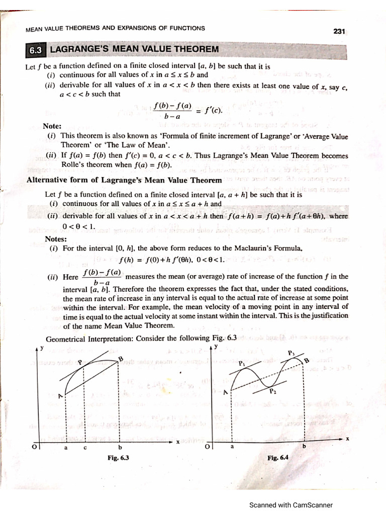 Lagrange's MVT | PDF