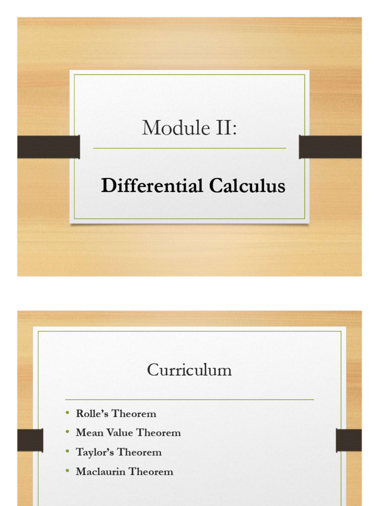 Module II Upto Maclaurian Theorem | PDF