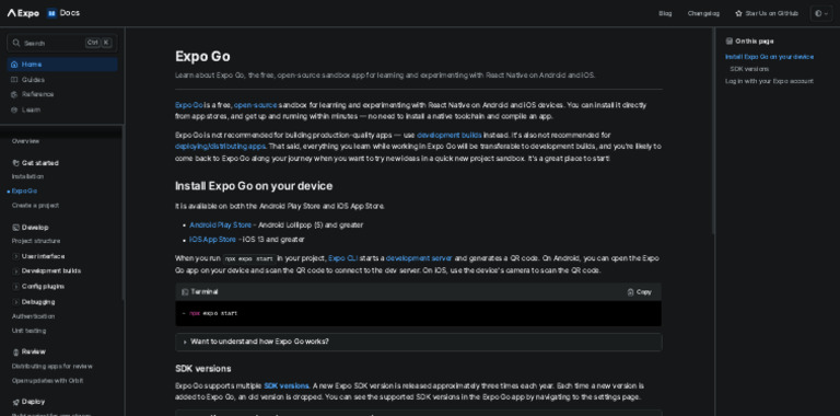 Expo Go - Expo Documentation | PDF | Android (Operating System ...