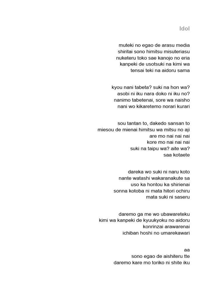 Idol | PDF | Amor | Relaciones íntimas