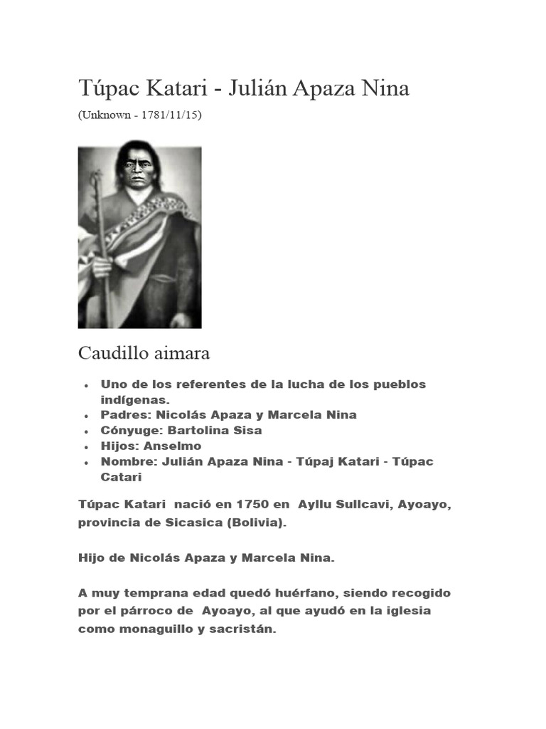 Túpac Katari | PDF