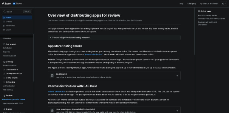 Overview of distributing apps for review - Expo Documentation | PDF ...