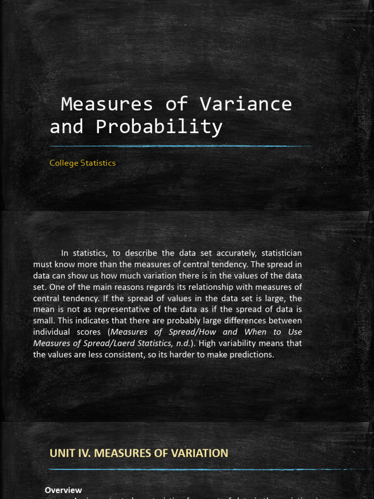 Measures of Variance and Probability | PDF | Probability | Statistics