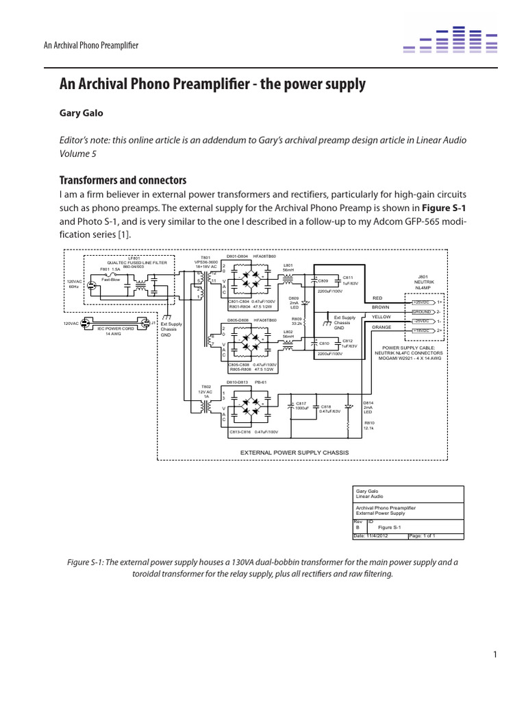 An Archival Phono Preamplifier - The Power Supply | PDF | Power Supply | Rectifier