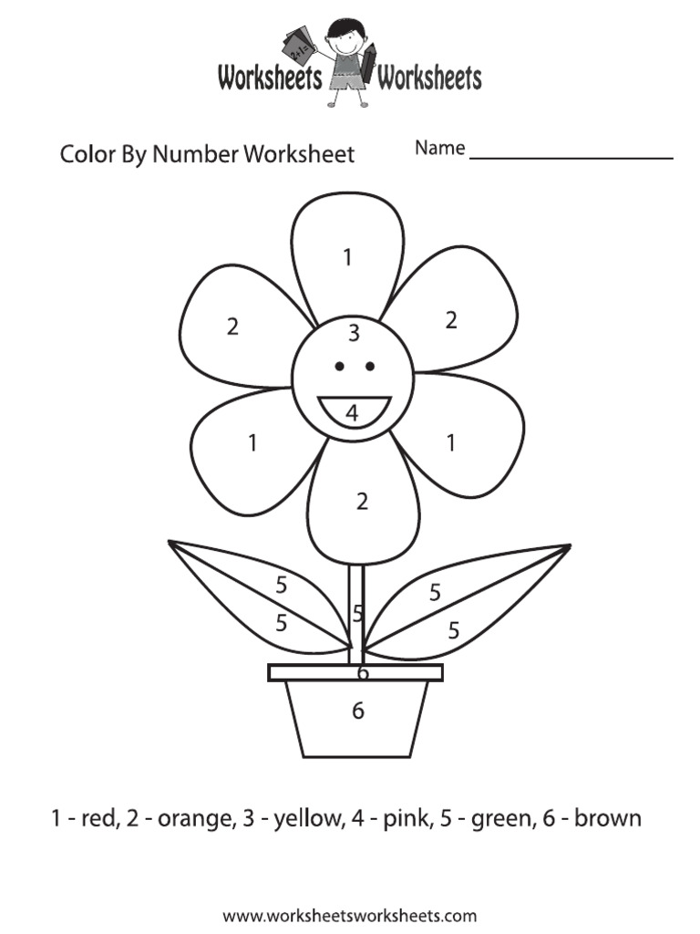 Easy Color by Number Worksheet | PDF