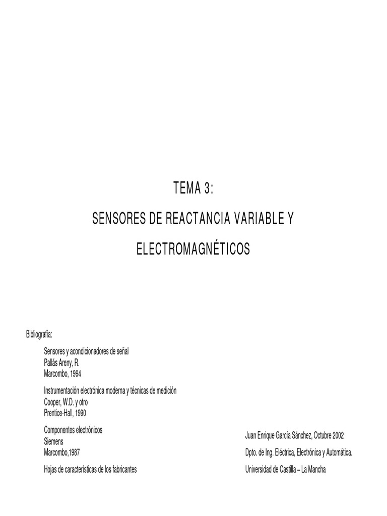 4 - Sensores de Reactancia Variable y Electromagneticos | PDF | Capacidad | Inductor