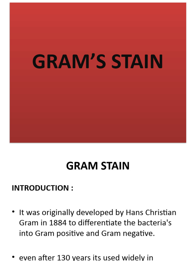 Grams Staining | Download Free PDF | Gram Positive Bacteria | Staining