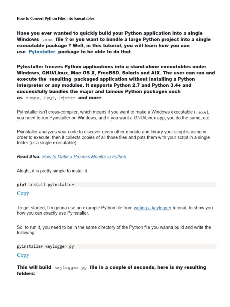 Python Executables | Download Free PDF | Python (Programming Language) | Computer File