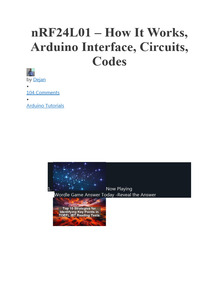 NRF 24 L | PDF | Arduino | Radio