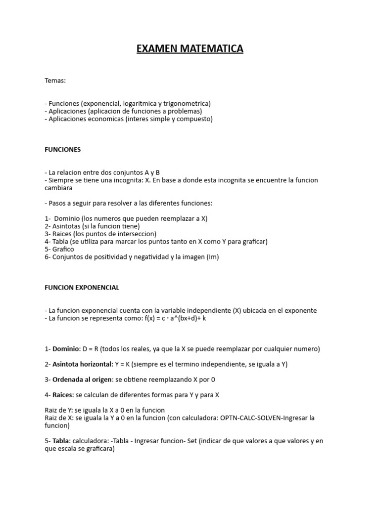 Matematica | Descargar gratis PDF | Función (Matemáticas) | Logaritmo