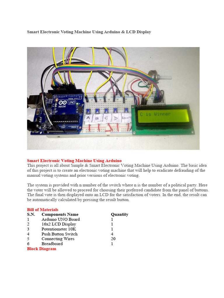Votting With LCD | PDF | Arduino | Voting