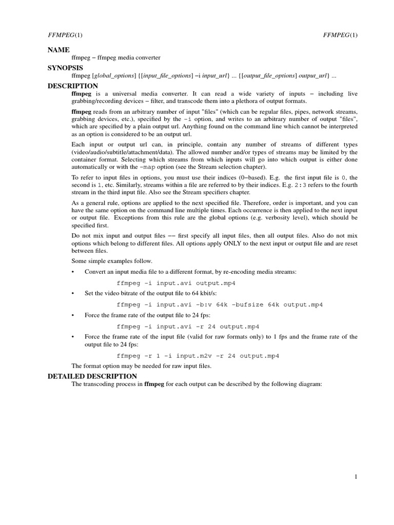 man-ffmpeg | PDF | Codec | Streaming Media