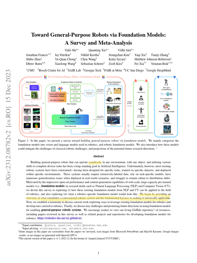 General Purpose Robots by Foundation Models | PDF | Computer Vision | Robotics