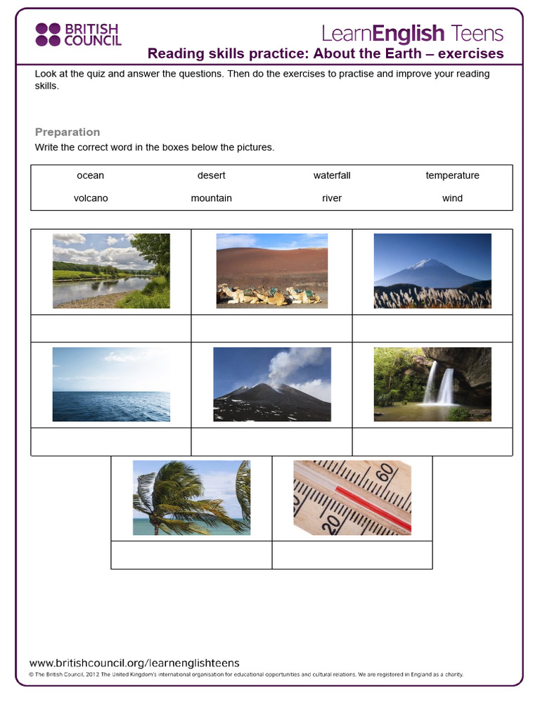 About - The - Earth - Exercises - 5 SUPERLATIVES | PDF | Mountains | Desert