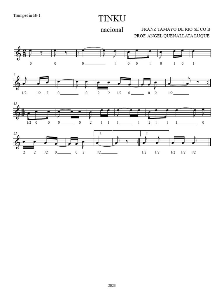 Tinku Como Pudiste - Trumpet in BB 1 | PDF