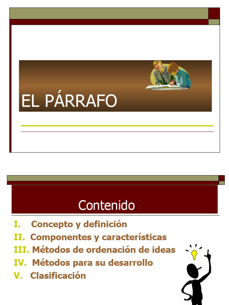 Presentacion El Parrafo | PDF | Pensamiento | Párrafo