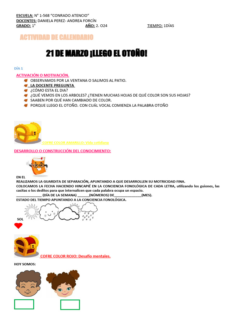 Actividades de Otoño para Primer Grado | PDF