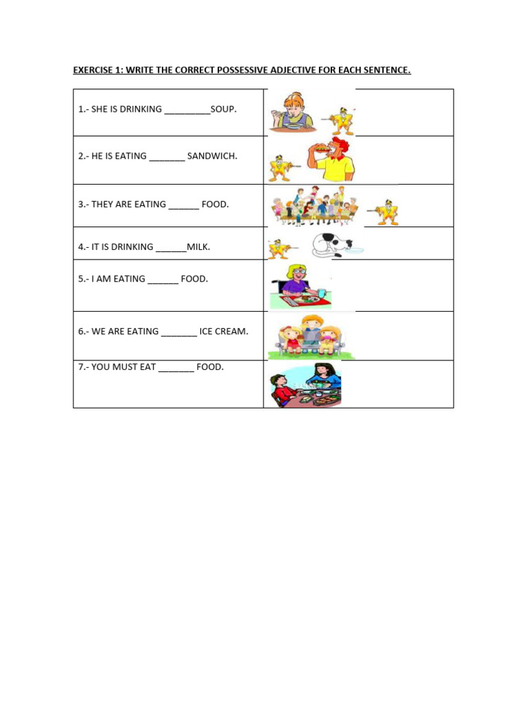 Guia 2 Possessive Adjectives | PDF