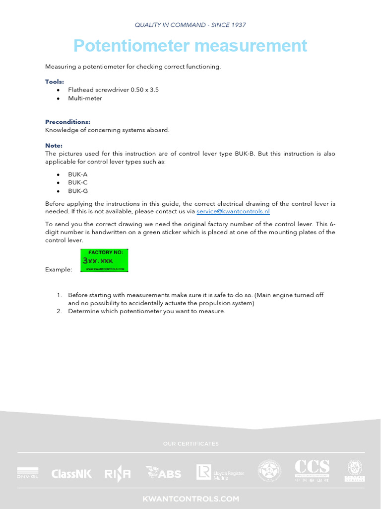 Manual On Measuring Potentiometers | PDF | Electrical Resistance And ...