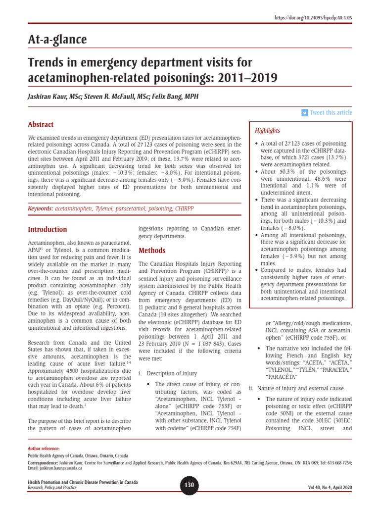 Acetaminofen Paracetamol Pdf Medical Specialties Clinical Medicine