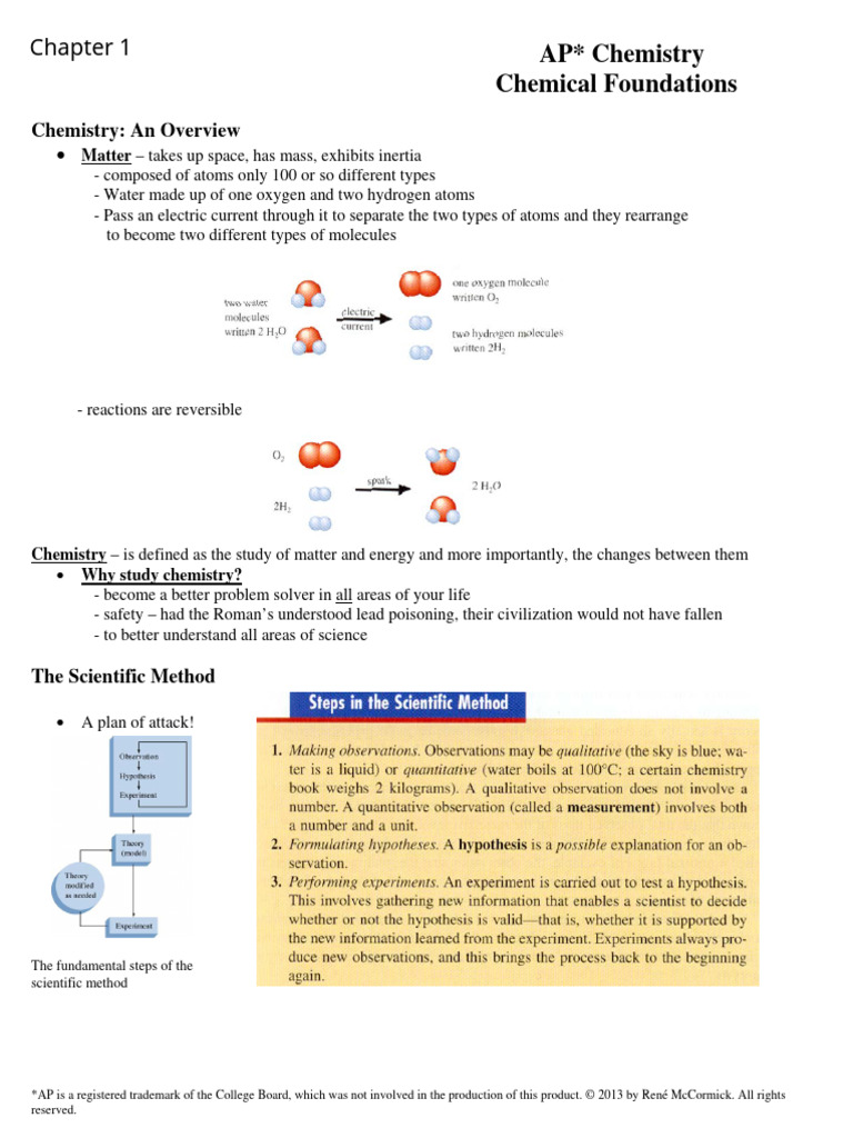 AP Chemistry: Chemical Foundations Guide | PDF | Significant Figures ...