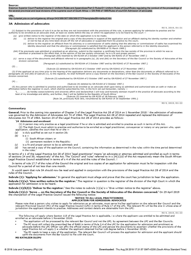 3A_Admission_of_advocates | PDF | Advocate | Lawyer